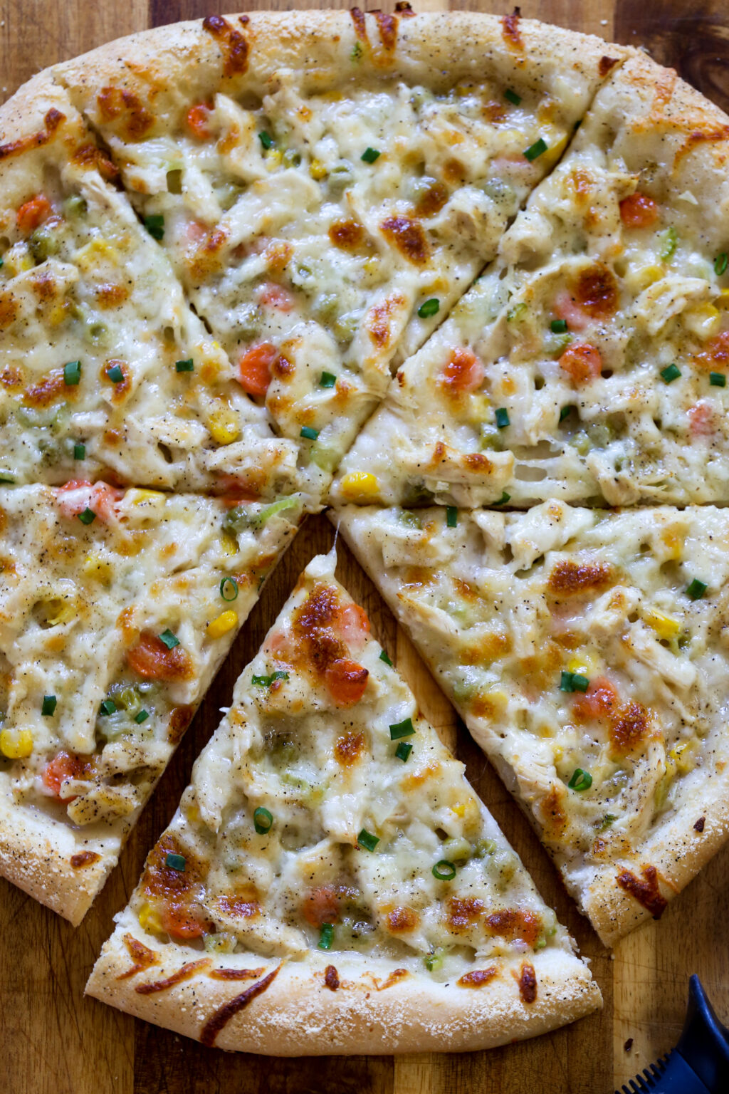 Leftover Thanksgiving Turkey Pot Pie Pizza • Baked by Rachel
