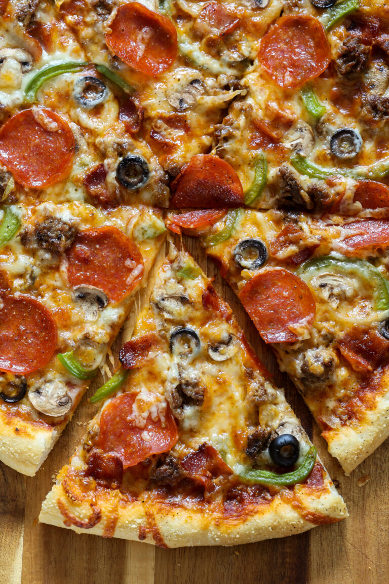 Thin Crust Supreme Pizza • Baked by Rachel