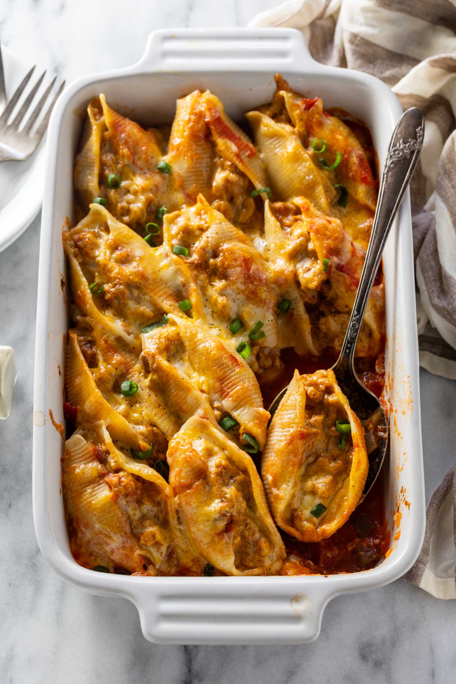 Cheesy Taco Stuffed Shells • Baked by Rachel