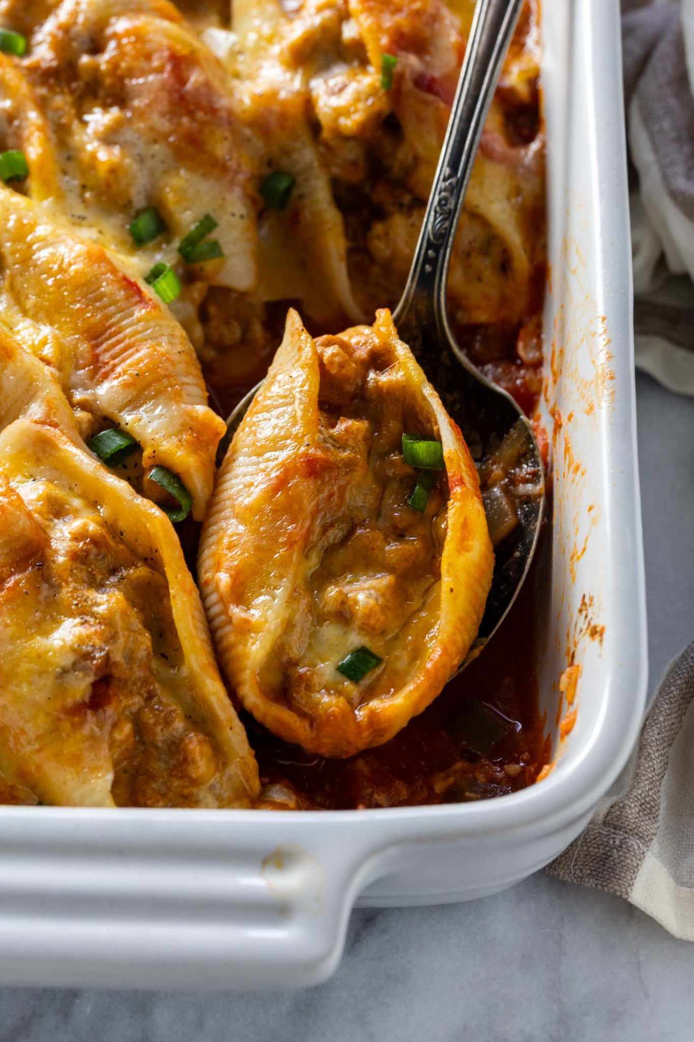 Cheesy Taco Stuffed Shells • Baked by Rachel